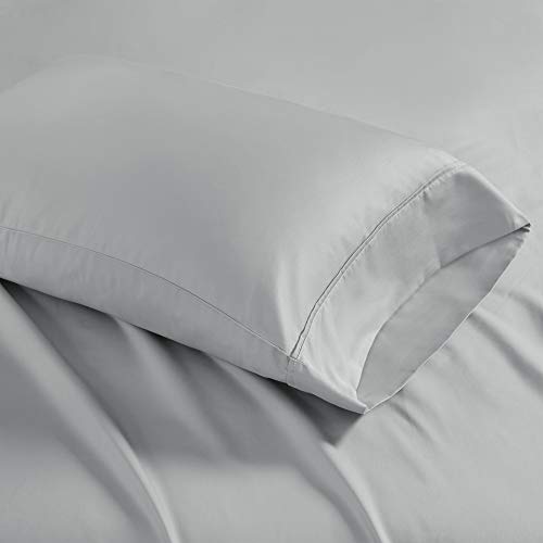 Madison Park 1500 Thread Count Cotton Blend Pillow Case Cover , Casual Luxury Machine Washable King Size Pillow Cases Set of 2 , King : 20 X 40 , Grey