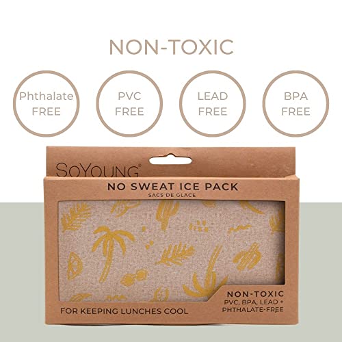 SoYoung Reusable Ice Packs for Lunch Bags, Long Lasting Freezer Pack for Lunch Box, Non-Toxic, Lightweight and Slim Cool Pack for Travel, Food, Beach, Condensation Free