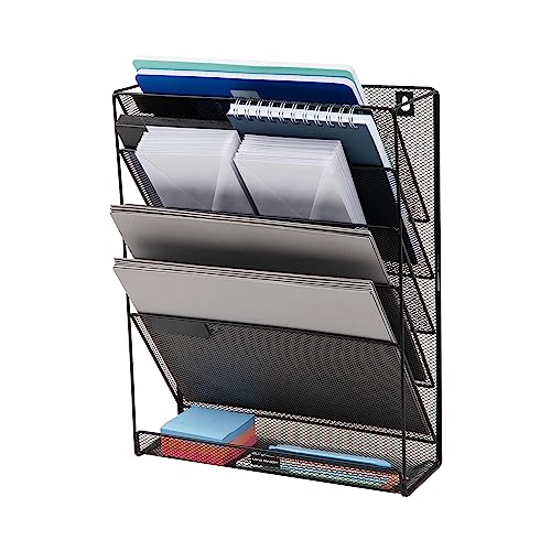 Mind Reader Vertical File Storage, 12.75 (L) x 4.25 (W) x 16 (H) inches, Black