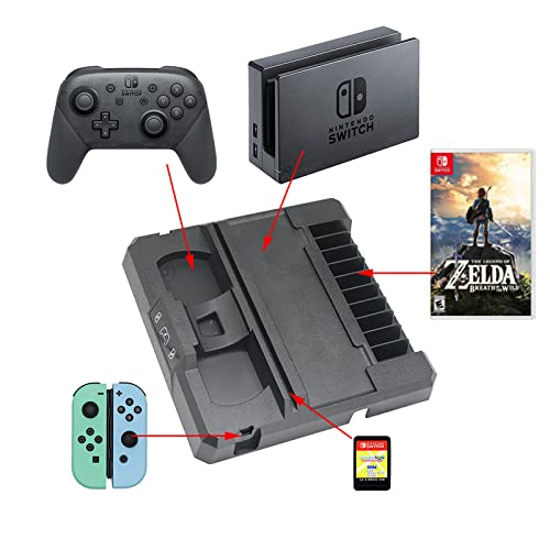 Soapow Multifunctional Charging Station with Game Boxes Storage Compatible with Nintendo Switch Controller Joypad