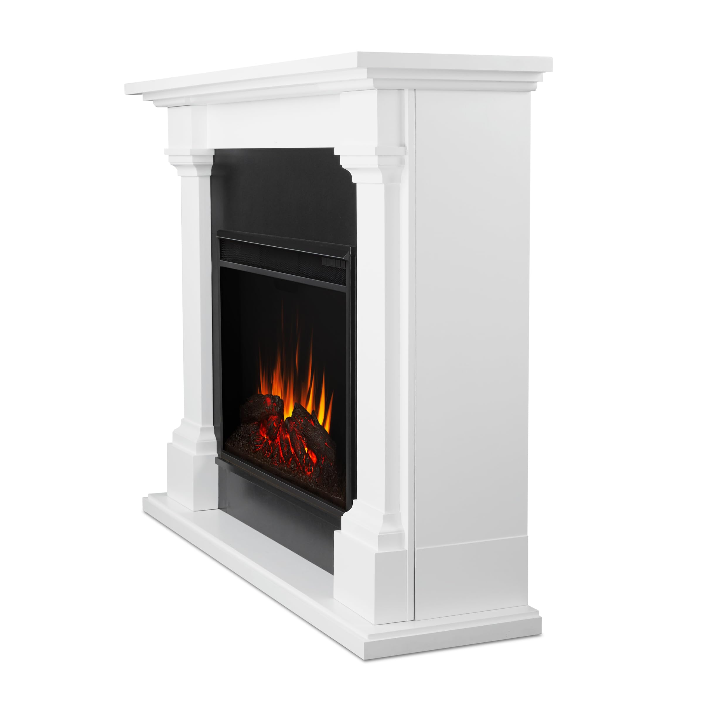 Real Flame Callaway Grand Electric Fireplace, Free-Standing with Mantel & Real Wood Finish