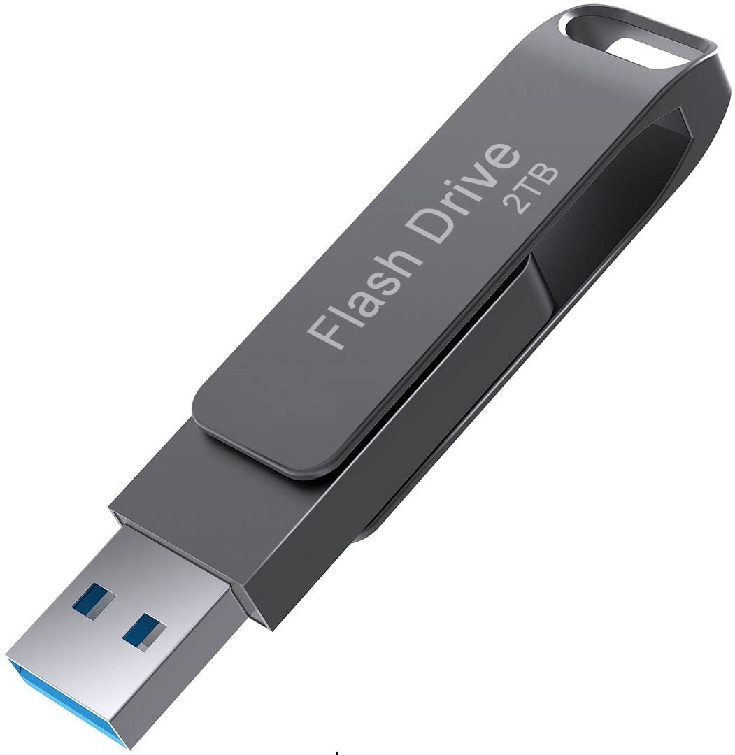 USB Flash Drive 2TB, Large Storage Thumb Drive, Flash Stick 2000GB, Portable U Disk Pen Drive, Memory USB Stick 2TB Data Storage for PC Laptop Computers Tablet