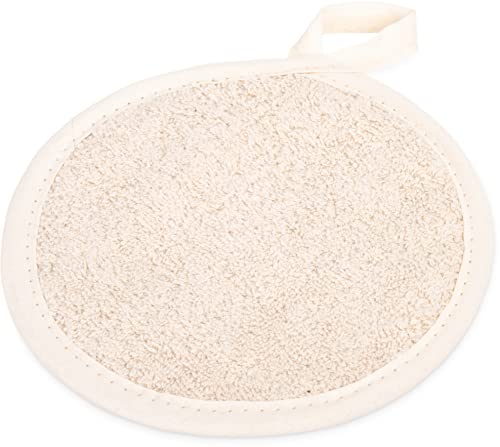 San Jamar Cotton Terry Cloth Round Potholders, 8 Inches, Tan, (Pack of 12), Medium