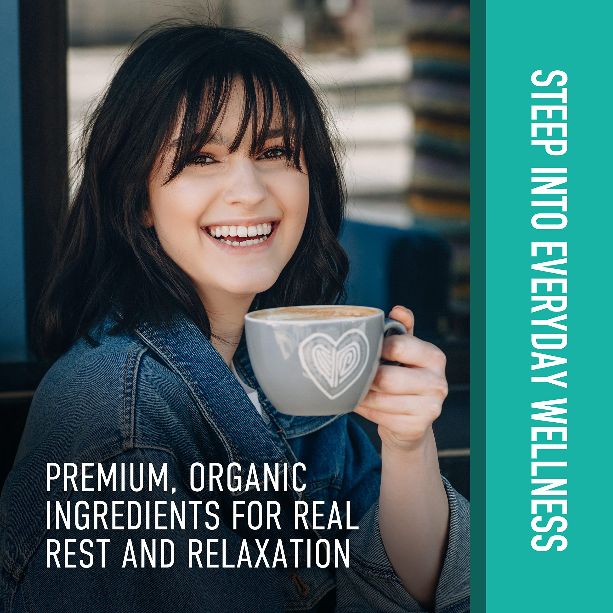Organic Chamomile Tea - Calming Herbal Sleep Tea with Passion Flower, Spearmint, Lemon Balm and Lavender - Non-GMO Mint Tea - Relax & Unwind by Steep Into It (1.7 Ounce)
