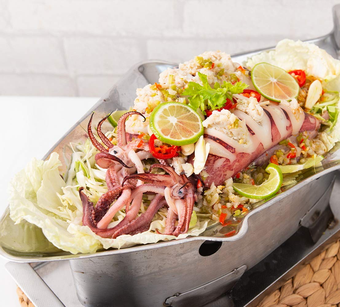 Shabu Hot Pot Fish Plate Shape Aluminum Thai Style Asian Street Food
