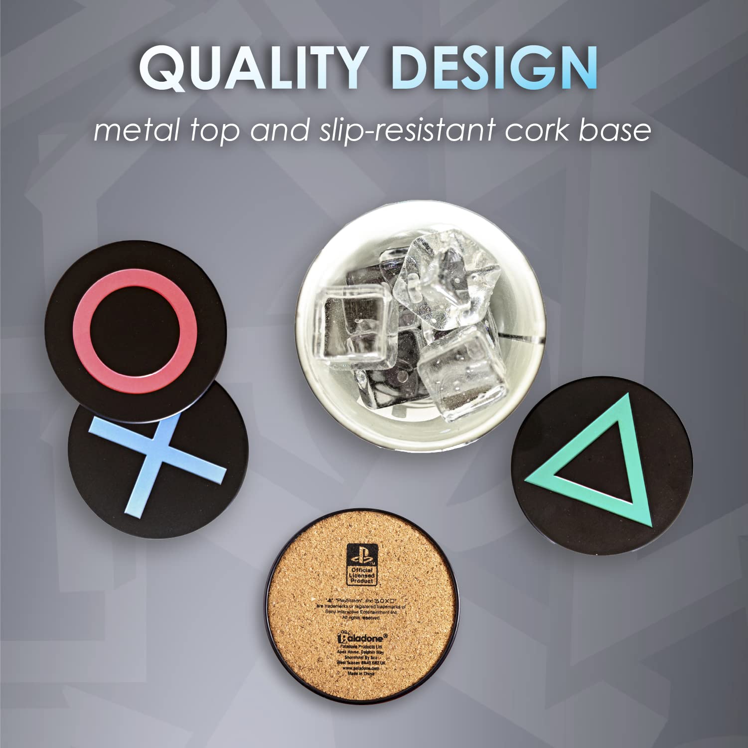 Playstation Metal Drink Coasters and Logo Lights Playstation Merchandise and Game Room Decor