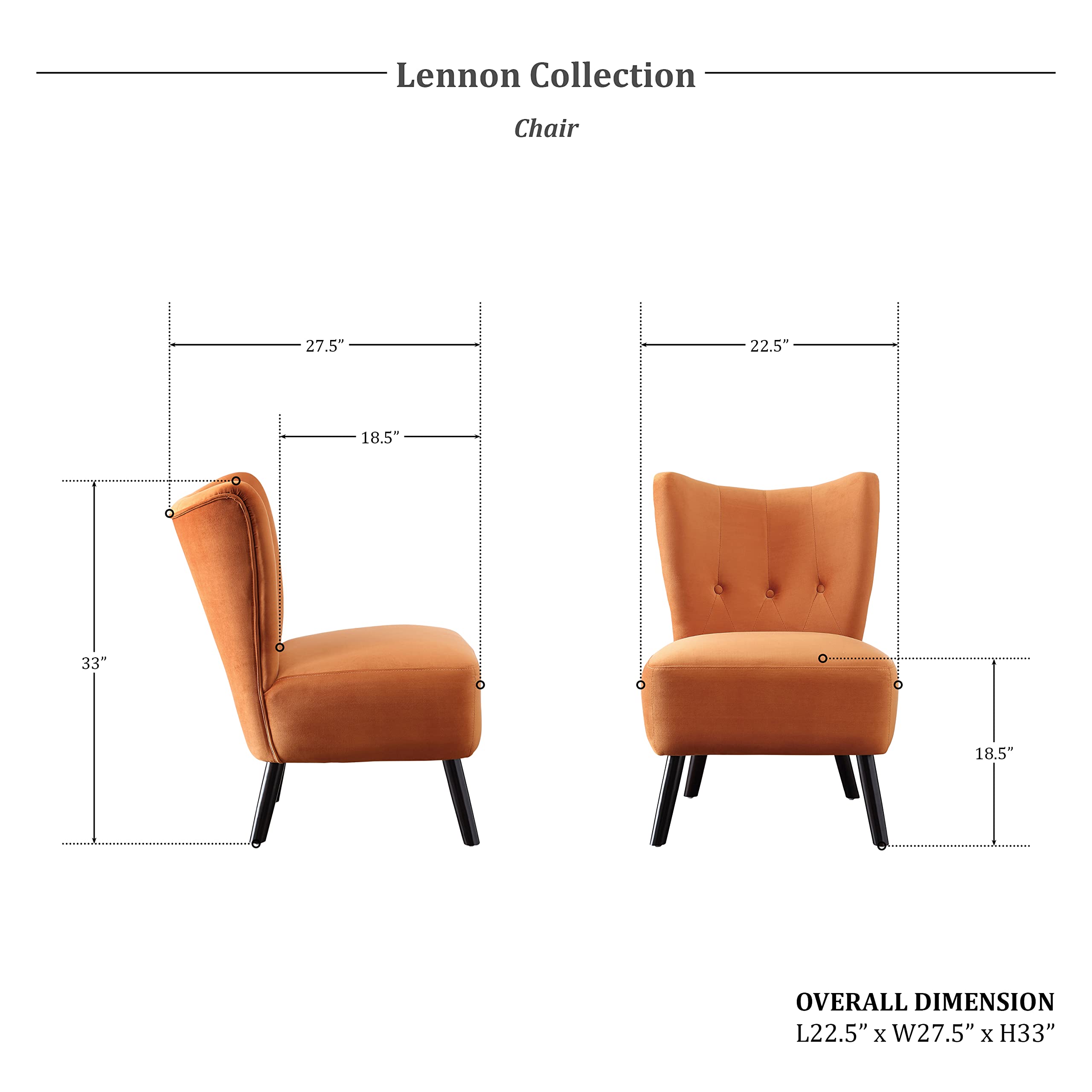 Lexicon Lennon Accent Chair, Orange