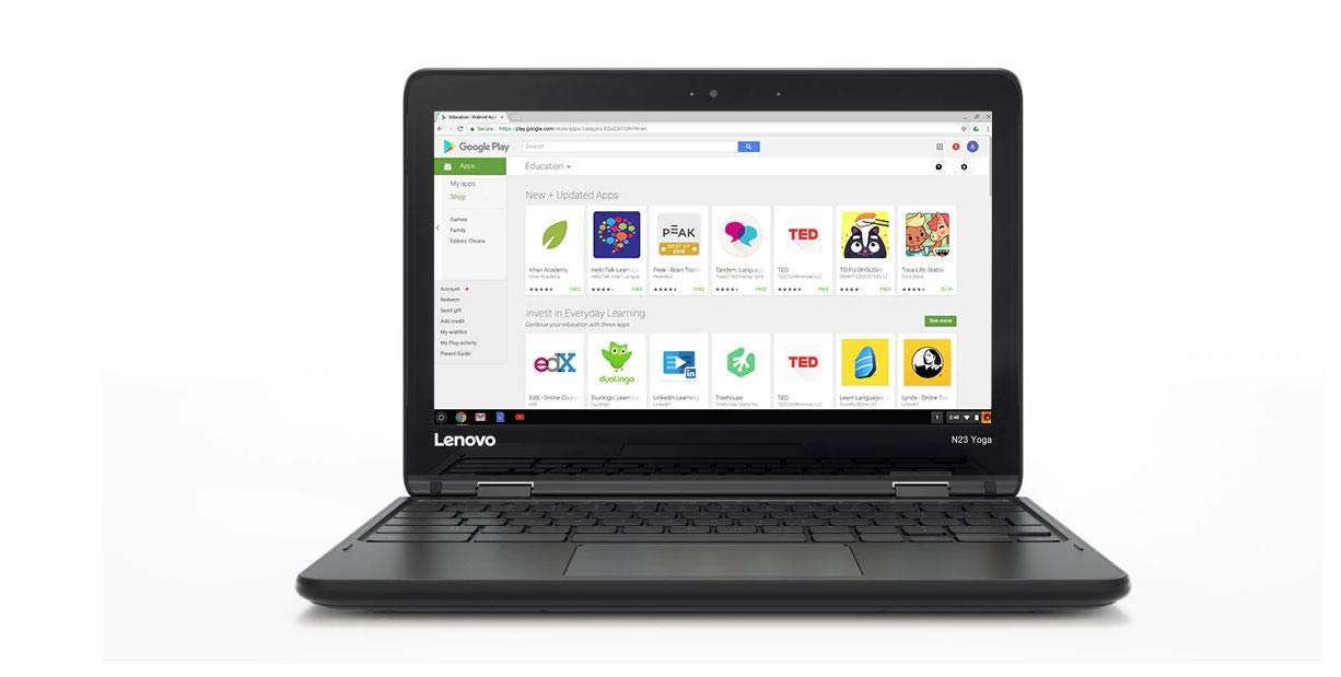 Lenovo Notebook 80Ys0003Us Ideapad N23 11.6 Inch N3060 4Gb 16Gb Chrome Operation, Black (Renewed)