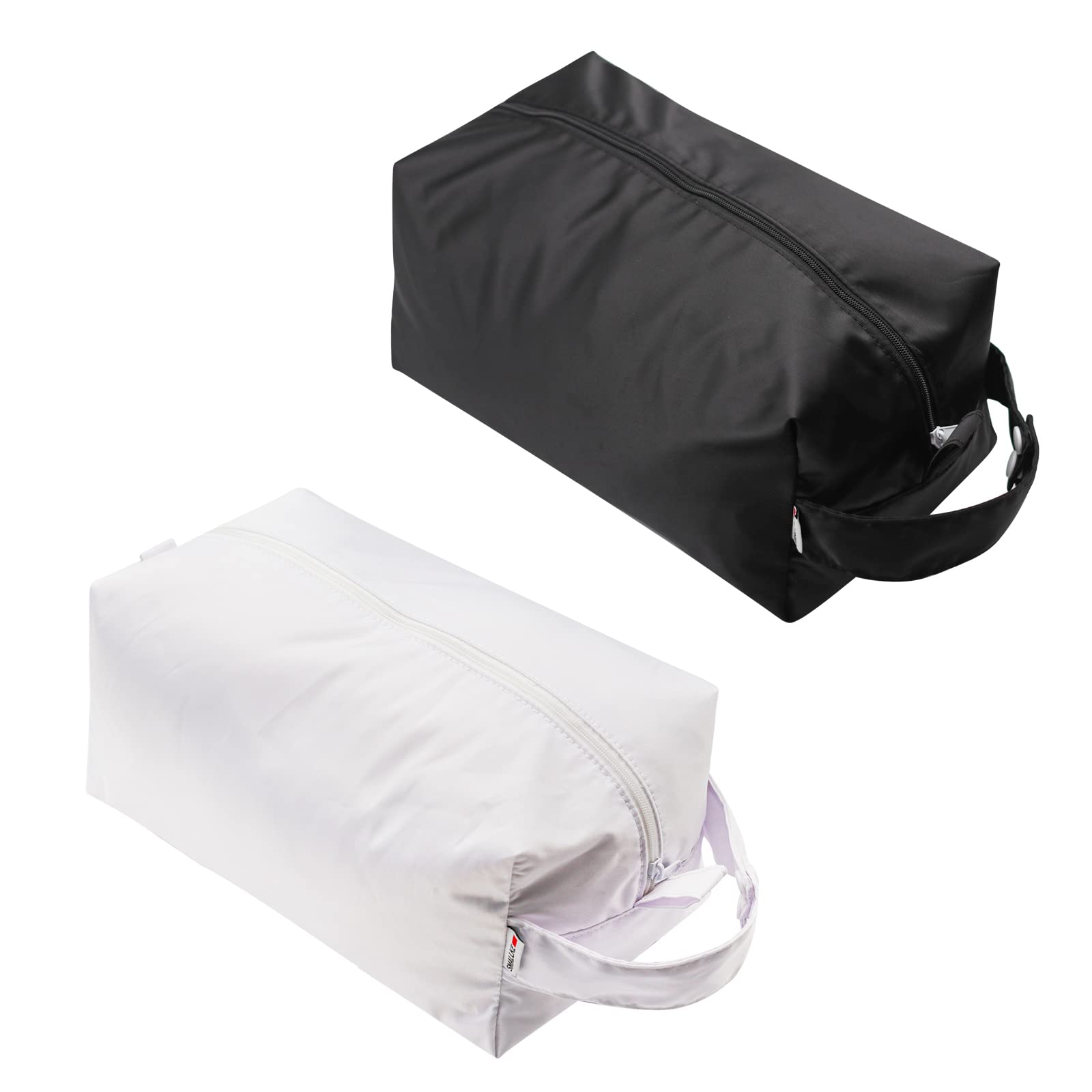 SMALLKE Diaper Pod Bag 2 pcs Hanging Bags Multi-functional Bag Reusable Baby Cloth Diaper Wet Dry Bag for Diaper Travel Pool Beach Outdoor activity(Black&White