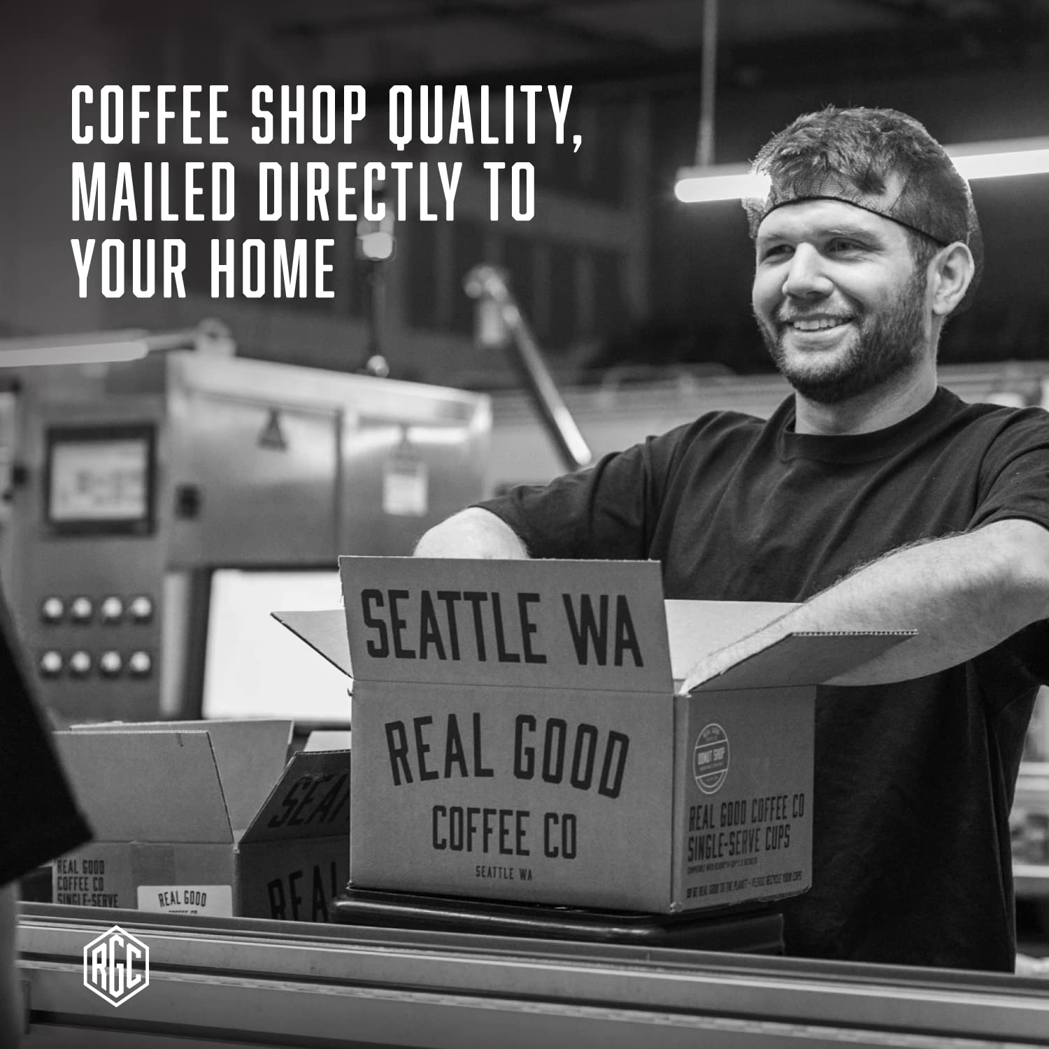 Real Good Coffee Company - Whole Bean Coffee - Organic Dark Roast Coffee Beans - 2 Pound Bag - 100% Whole Arabica Beans - Grind at Home, Brew How You Like