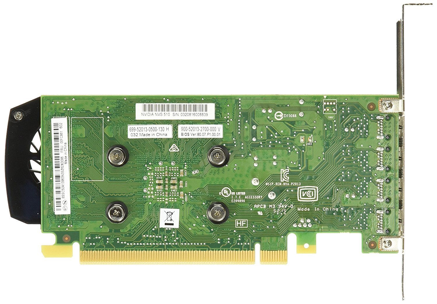 Lenovo Graphics Card - NVS 510-2 GB DDR3 - PCIe 2.0 x16 Low Profile - 4 x Mini DisplayPort - for ThinkCentre M73; ThinkStation P310; P320; P410; P500; P510; P520; P710; P720; P910; P920