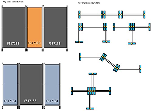 Proman Products FS17183 Galaxy II Indoor/Outdoor Room Divider (2-Panels, 24" w/Panel), Water Repellent Fabric, Metal Frame, 50.25" W x 12" D x 71" H, Orange