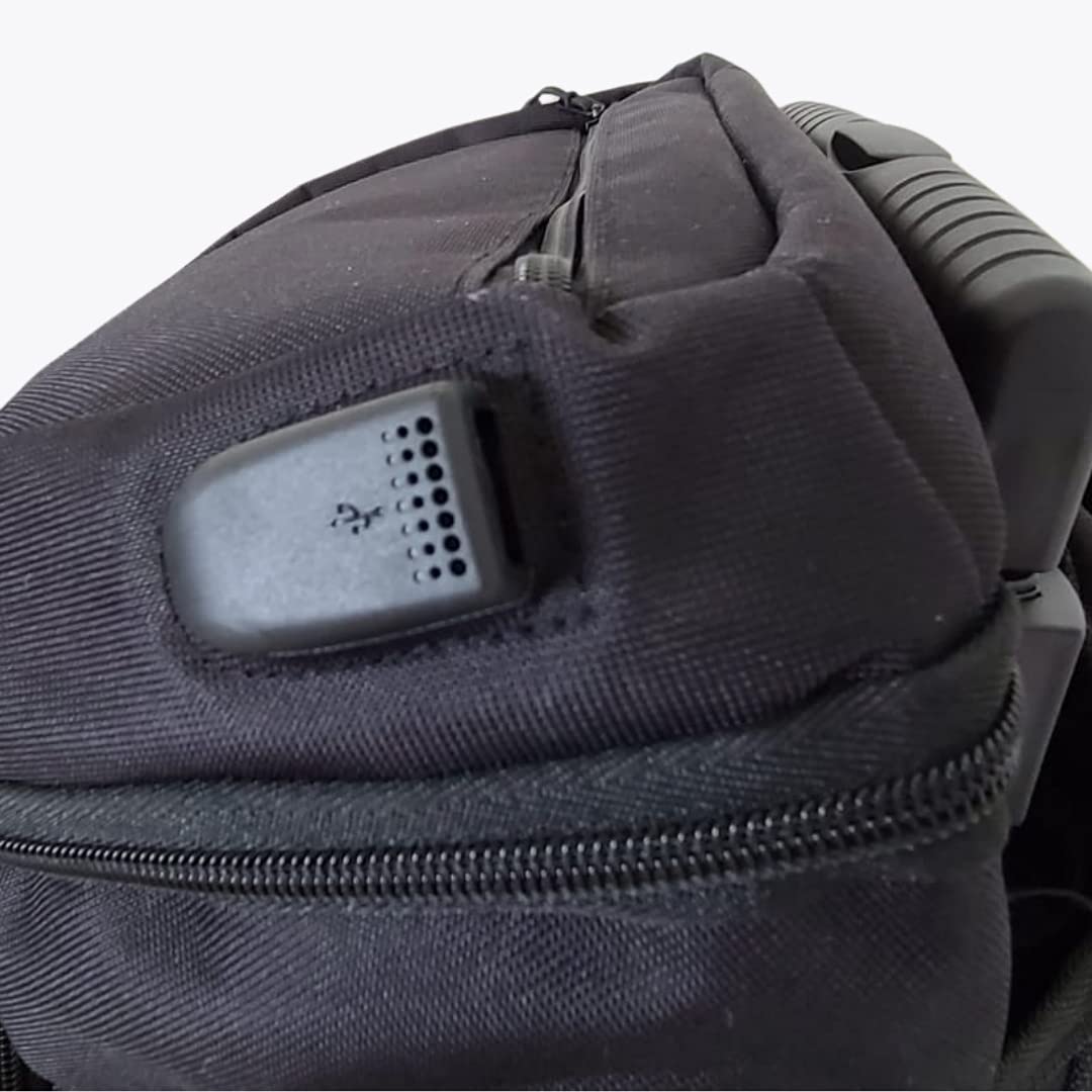 Parks Bag - Leak-Proof Soft Sided Insulated Trolly Cooler Backpack with Wheels, USB Port and Bonus Foldable Stool. 32 Can Capacity for Picnics, Camping, Hiking, Beach and The Outdoors.
