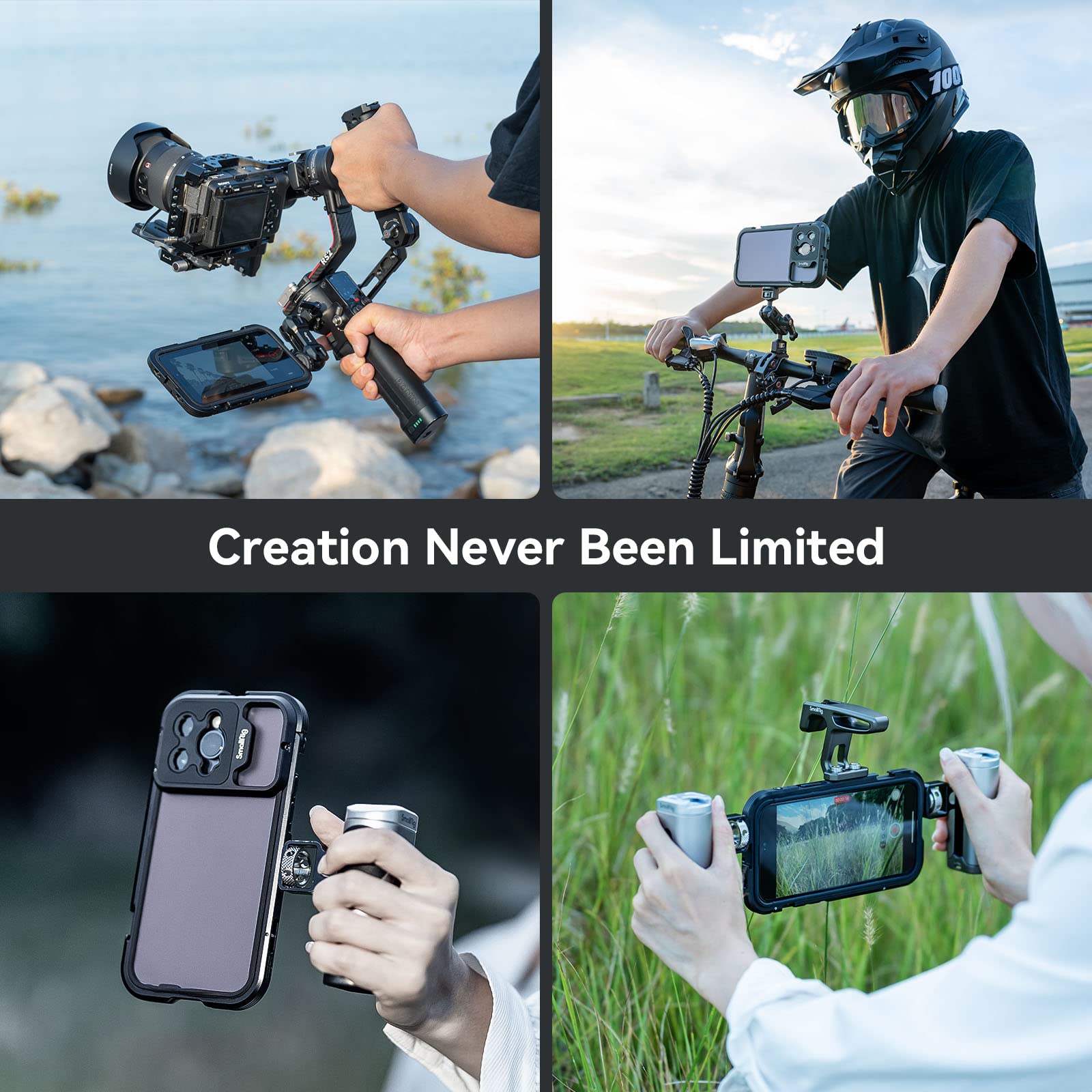 SmallRig Smartphone Video Rig Kit for iPhone 14 Pro Max, Aluminum Video Stabilizer Kit with Side Handle, Single Handheld Phone Cage Kit for Filmmaking/Videography/Live Streaming/Vlog-4099