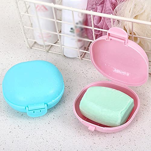 PLMM soap Box, Mini Travel Soap Box with Lid Portable Soap Case Dish Shower Bathroom Drain Soap Container Tray Bathroom Accessories Dustproof (Color : Purple)