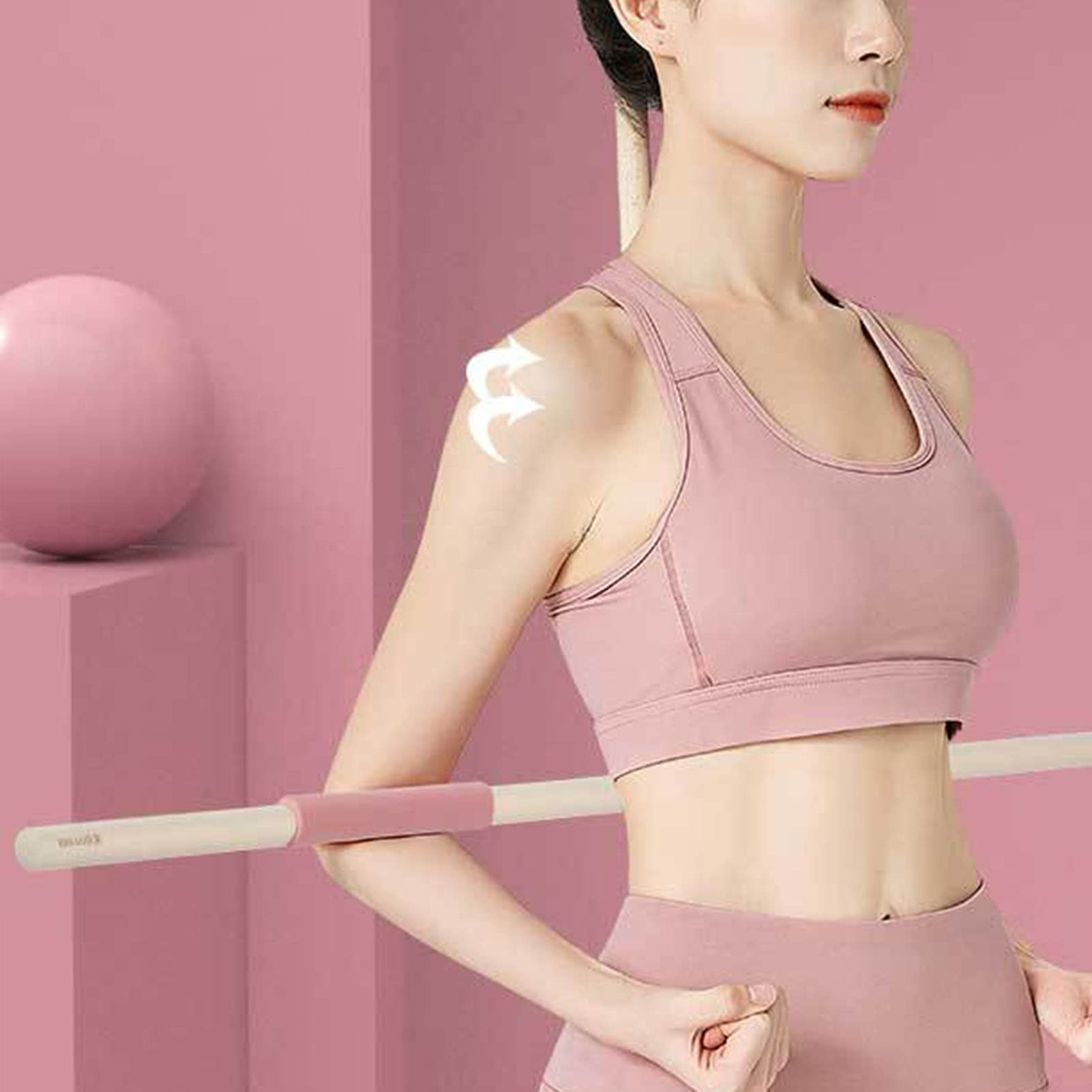 Posture Corrector, Yoga Stick Beechwood NBR Hunchback Corrector Body Training Lightweight Exercise Stick for Exercise