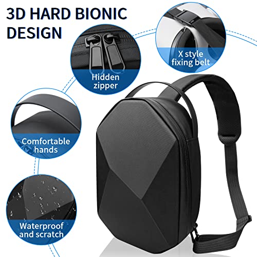 Men's Carrying Case for Oculus Quest 2 | Meta Quest 2, Hard Carrying Bag for Oculus Quest 2 VR Headset and Grips Shoulder Chest Backpack for Oculus Quest 2 and Elite Strap with Storage Bags