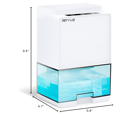 Terrug 320 Sq. Ft Dehumidifier 1000ml 35oz Portable Ultra-Quiet Effective Dehumidifiers with Auto-Off, Colorful Night Lights and Defrost Function for Room (up to 320 Sq. Ft), Closet, Bedroom, Cabinet and Bathroom