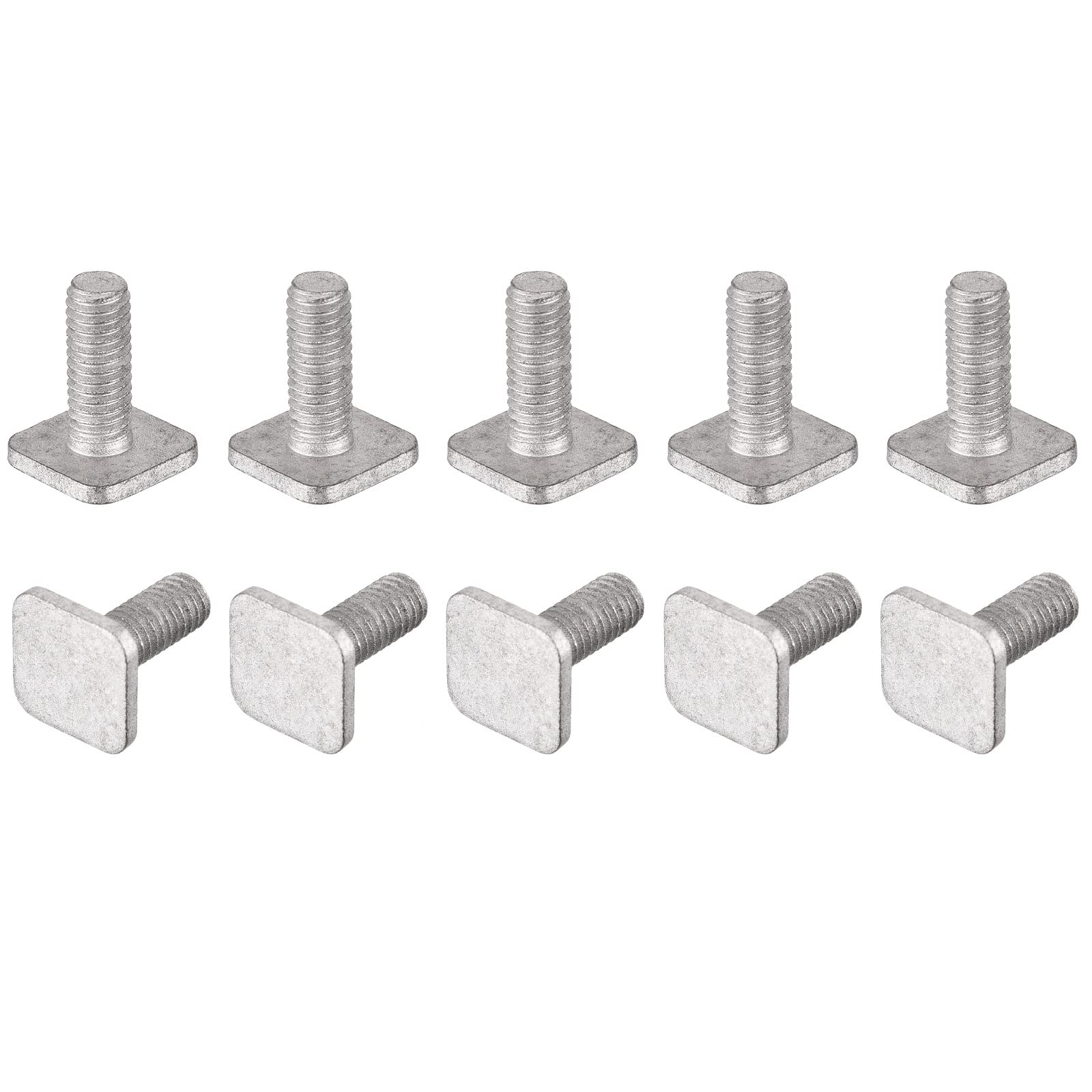 uxcell Square Head Bolt, 10pcs M6x16mm Fully Thread Carbon Steel Grade 8.8 Square Machine Screws, Gray