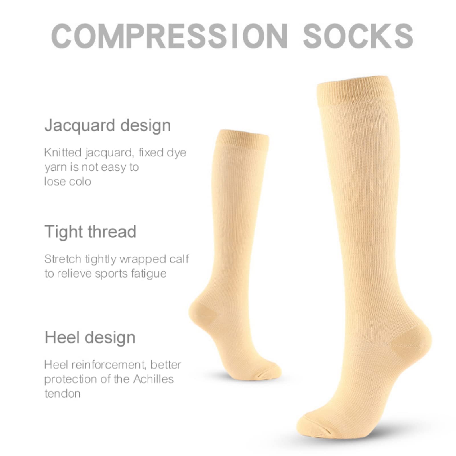 Sawpy 3 Pair Compression Socks for Women Men 15-20 mmHg Circulation Athletic Compression Socks for Soccor, Baseball, Football