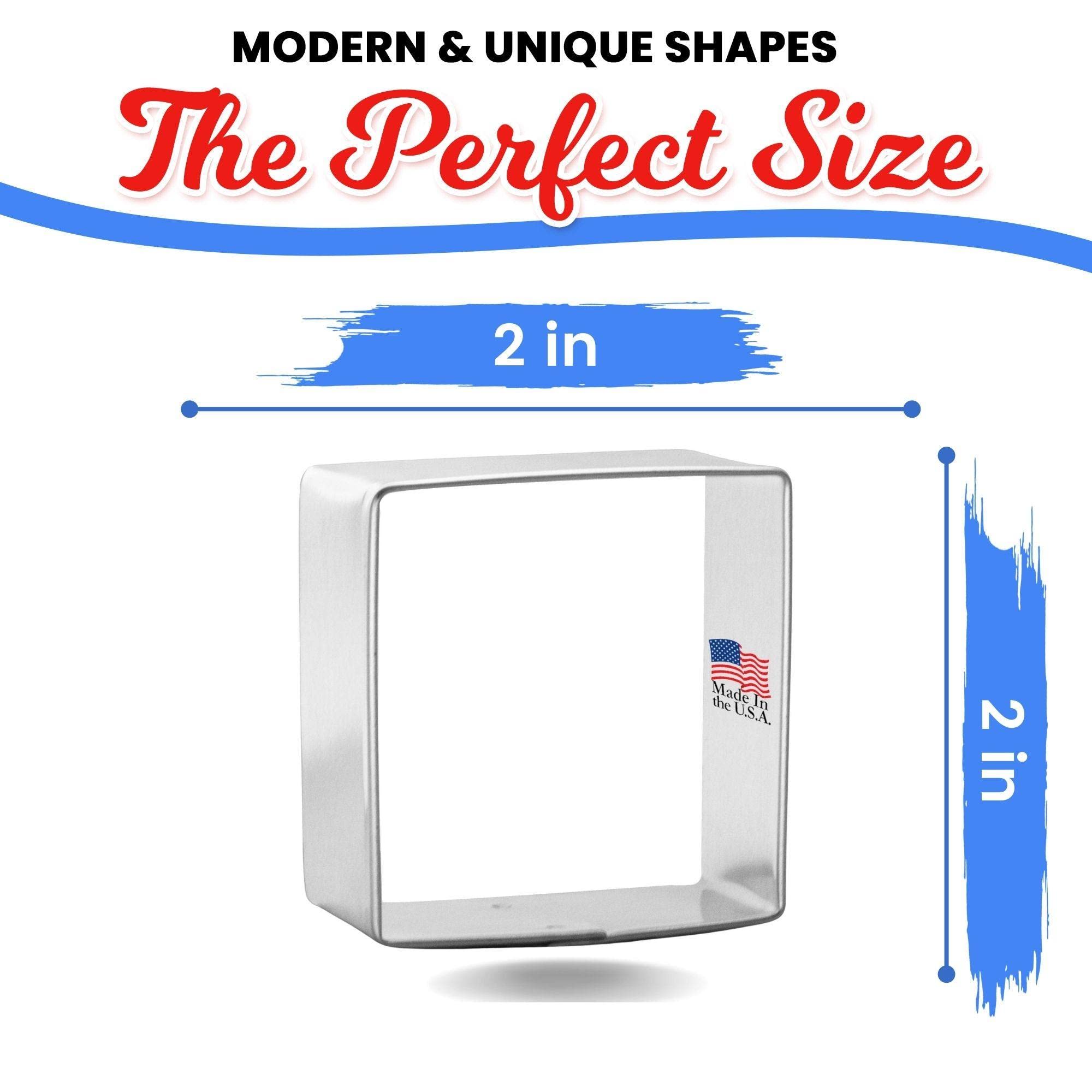 Square Cookie Cutter 2 in β Made in the USA β Foose Cookie Cutters Tin Plated Steel β Cookie Mold
