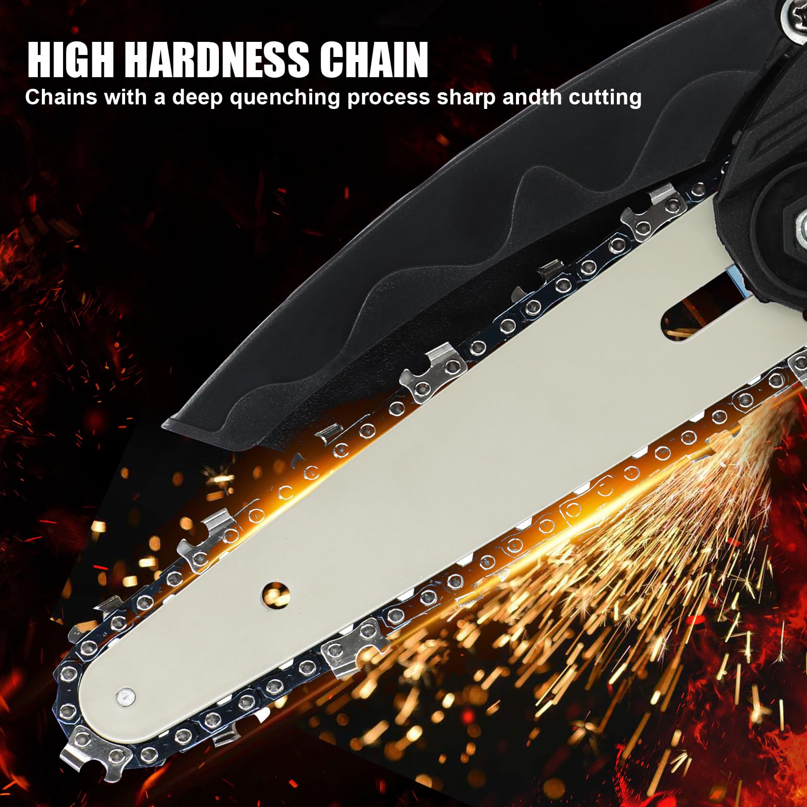 Mini Chainsaw 6-Inch Cordless power chain saws with Security Lock Small Handheld Chain Saw with 2 x 24V 6500mAh Battery 2 Chains for Wood Cutting, Tree Trimming, Gardening, Courtyard and Garden, Blue
