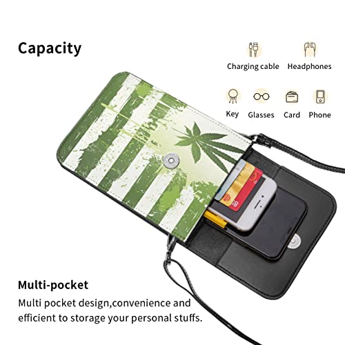 Small Crossbody Bags for Women Grass Pot Leaf Lightweight Cellphone Wallet Purse
