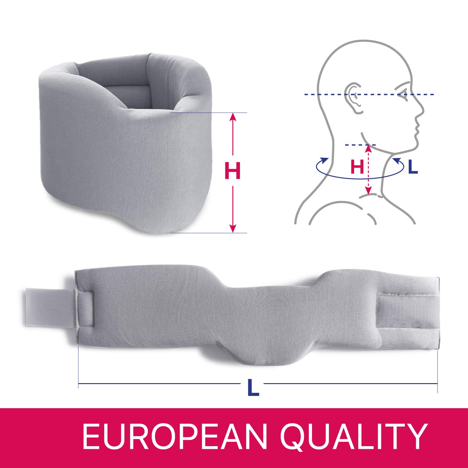 Medical Device Neck Support, Orthopedic Cervical Collar - Holder Neck, Helper Brace Cervical Collar, Pediatric Protector Nerve Pillow for: Women, Men, Childs. 100% Cotton Material, (Large Size)