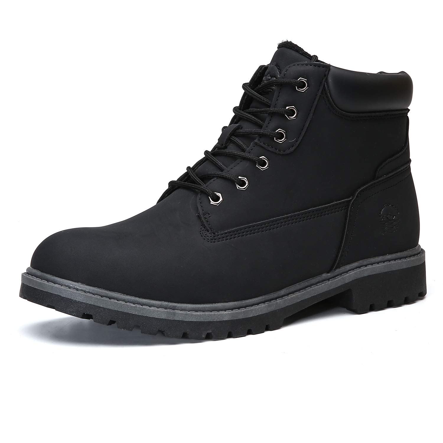 Men's Hiking Boots Outdoor Winter Warm Sneakers Casual Boots and Rubber Sole Black