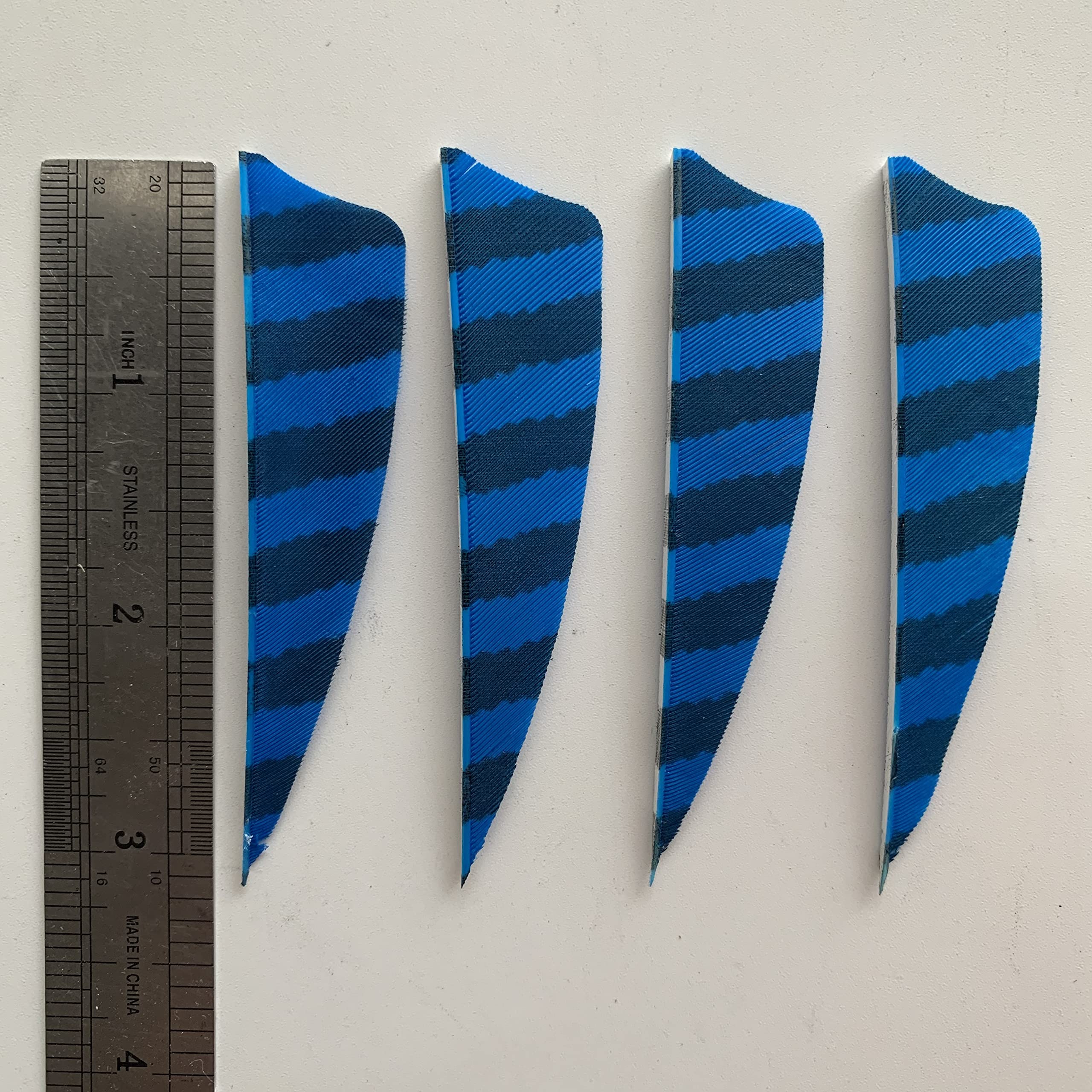 ONTFIHS 50PCS 3 INCH One Side Striped Shield Archery Arrow Feather Fletches Fletching RW (Sky Blue)