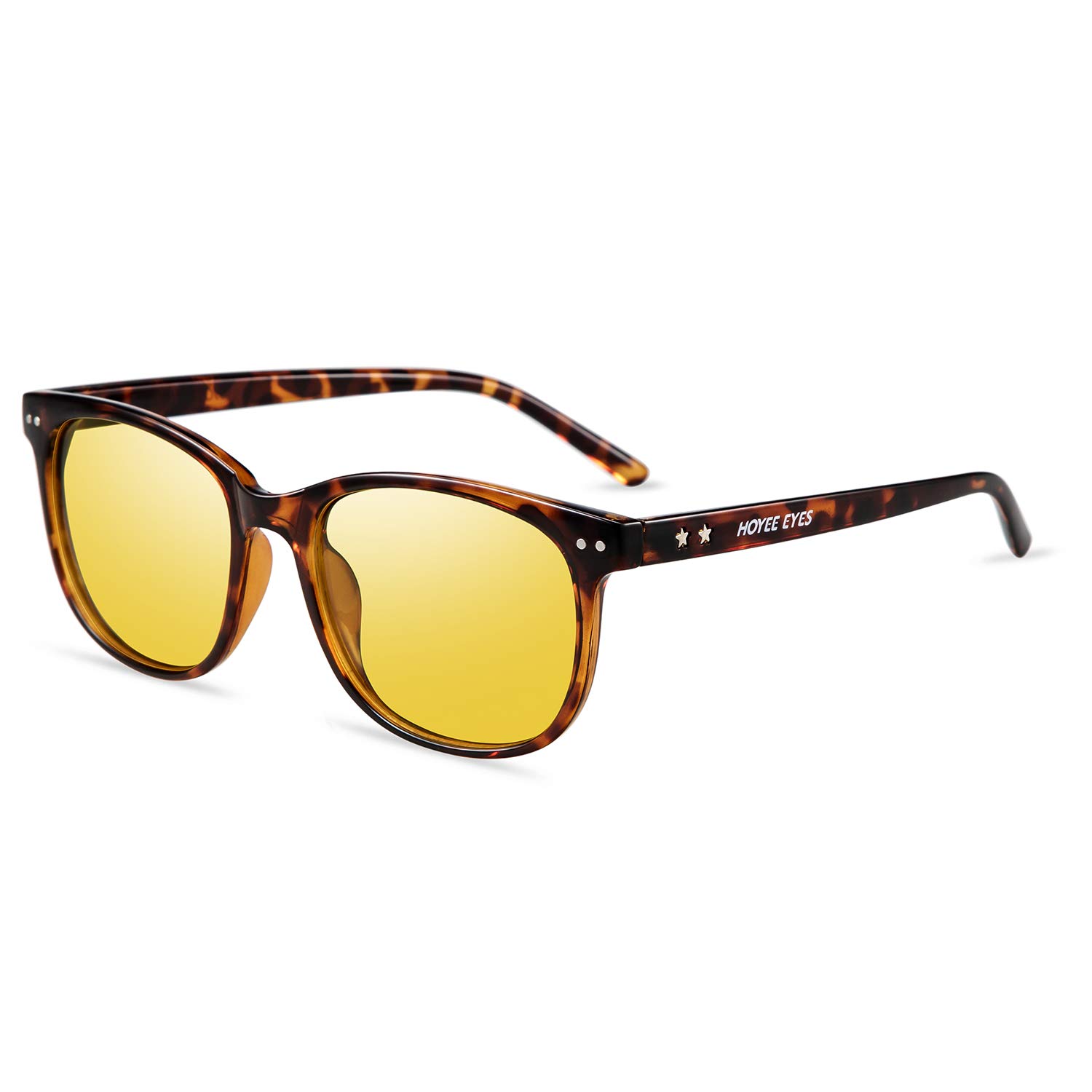 Night Vision Driving Glasses Polarized Anti-glare Clear Sun Glasses Men & Women Fashion (Tortoiseshell, 56)
