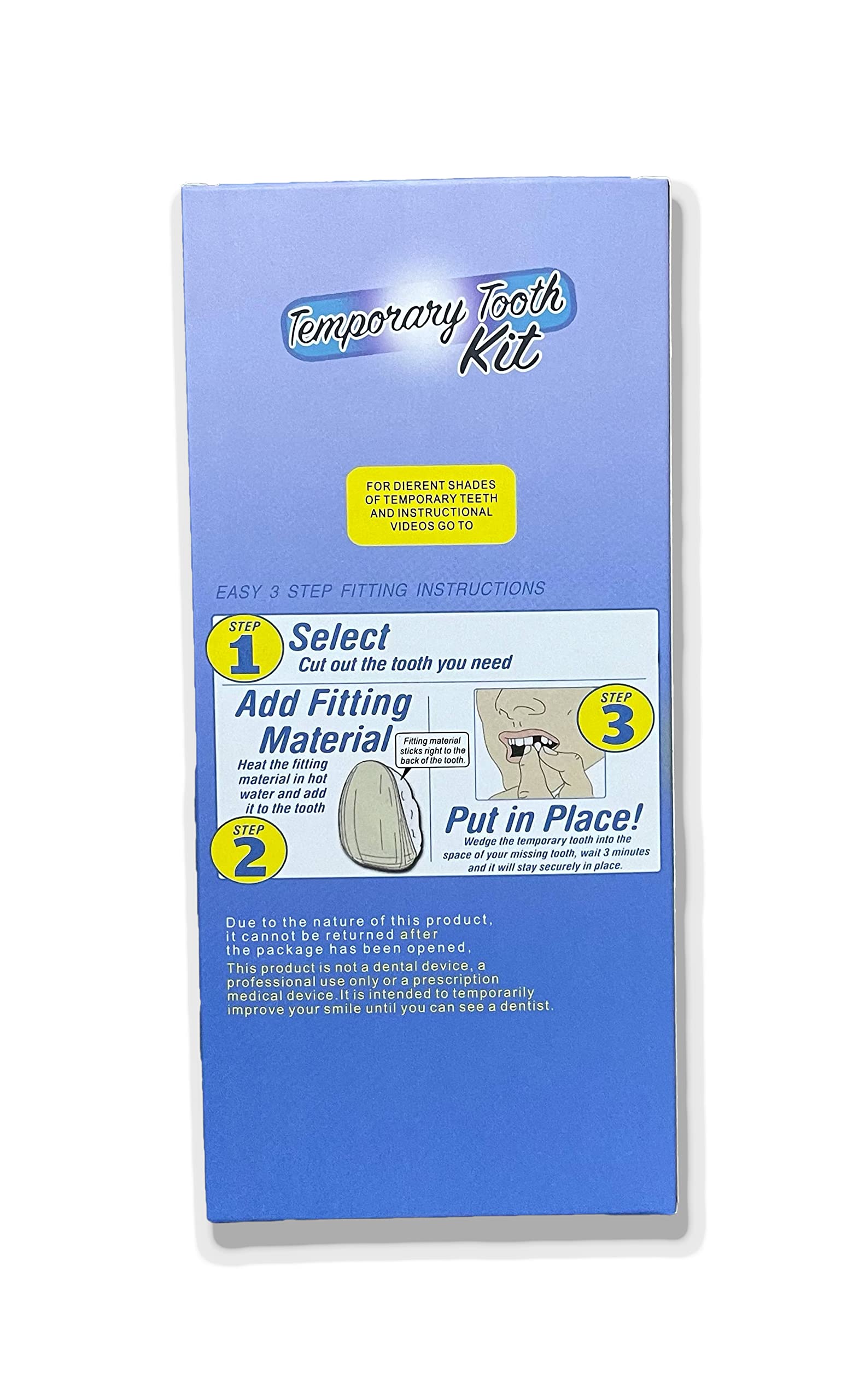 Tooth Replacement Kit - Covers, Molds, and Tools - Natural and White