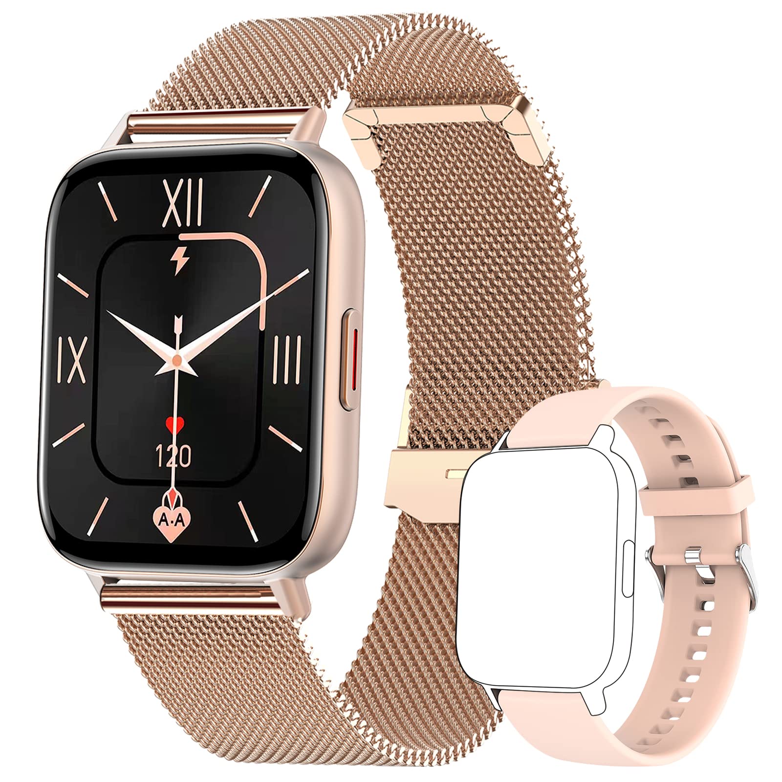 Smart Watch for Women Make/Answer Calls Fitness Tracker with Heart Rate Monitor Sleep Tracker Pedometer Message Notification Waterproof Smartwatch Compatible with iPhone Samsung Android Phone