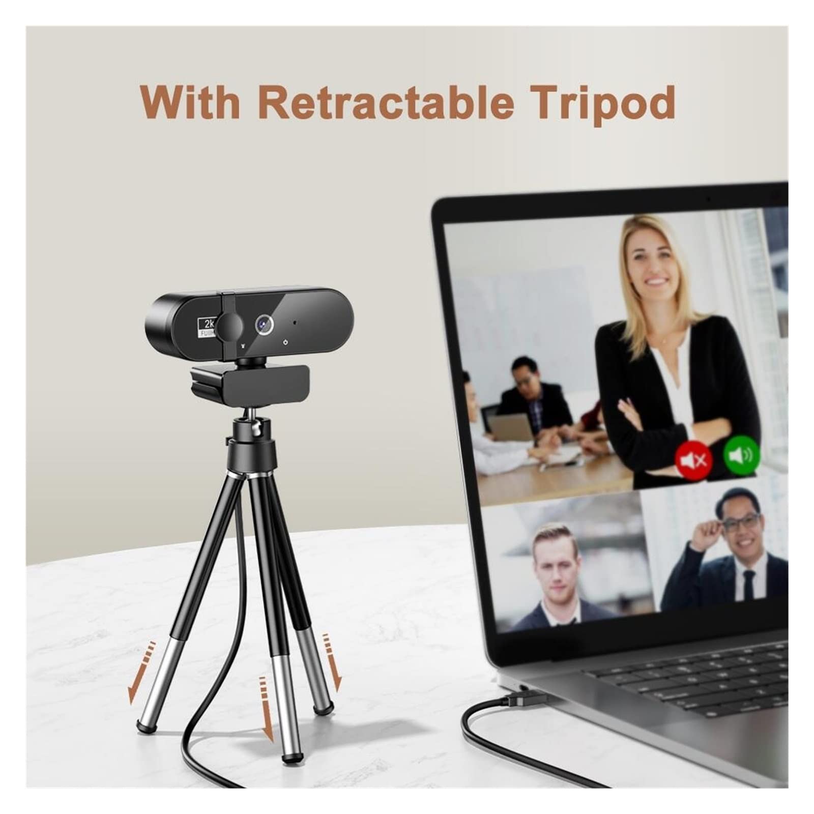 ZAUNCO Webcam Webcam 4K2K Mini Webcam Full HD Webcam with Microphone 15-30fps USB Webcam Computer Laptop Video Shooting Camera Gaming Webcam (Color : 4K, Size : X)