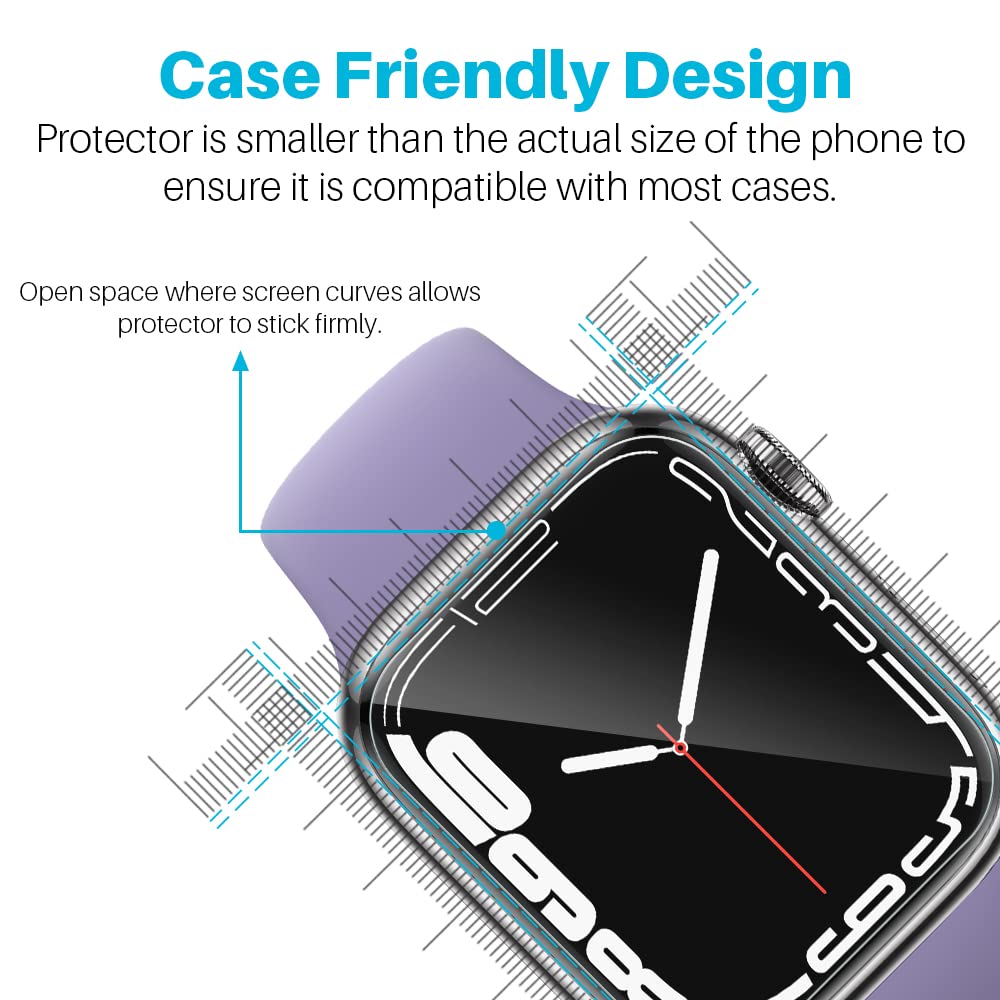 LK 6 Pack Screen Protector Compatible with Apple Watch Series 7 45MM Series 6 Series 5 Series 4 44mm, Max Coverage, Compatible with iWatch 44mm, Ultra-Thin TPU Film, Case Friendly，apj02