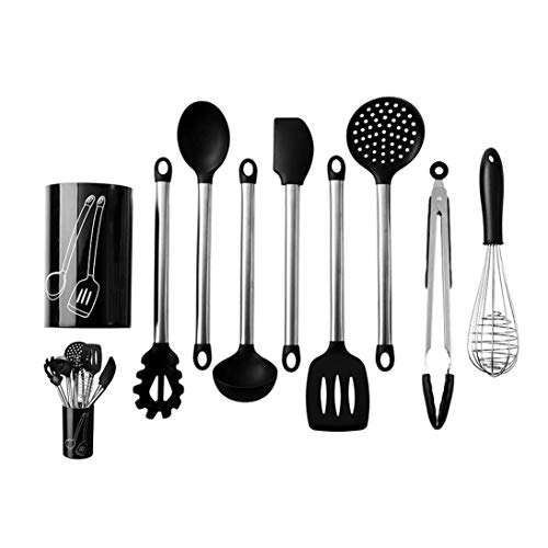 LMMDP 9 in 1 Silicone Handle Cookware Silica Gel Utensils Kitchenware Non Stick Pan Shovel Spoon Spatula Kitchen Cooking Tool Set