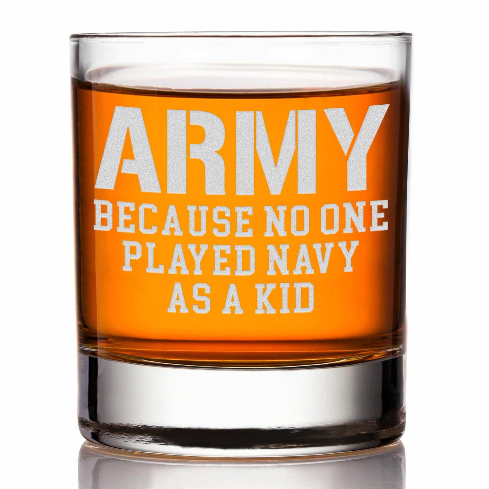 Lucy Engraving Funny US Army Whiskey Glass - Engraved Military Gifts for Dad - 11 oz Rock Glass