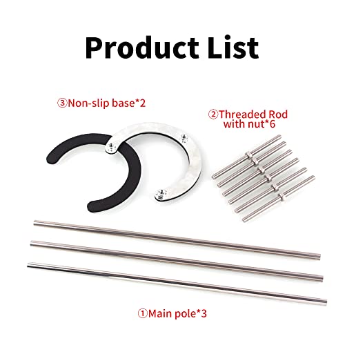 Special for Kitchen Sink TYESTAND ST-3 Undermount Sink Brackets Stainless Steel Sink Legs Adjustable Sink Support Installation Kit for Kitchen and Bathroom Sinks (High:18.1-26in(46-66cm)|DIAM:4.7in)