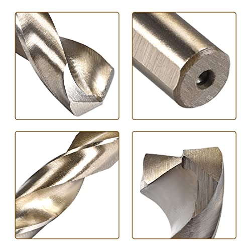 uxcell Reduced Shank Twist Drill Bits 17.5mm High Speed Steel 6542 with 10mm Shank for Stainless Steel Alloy Metal Plastic Wood