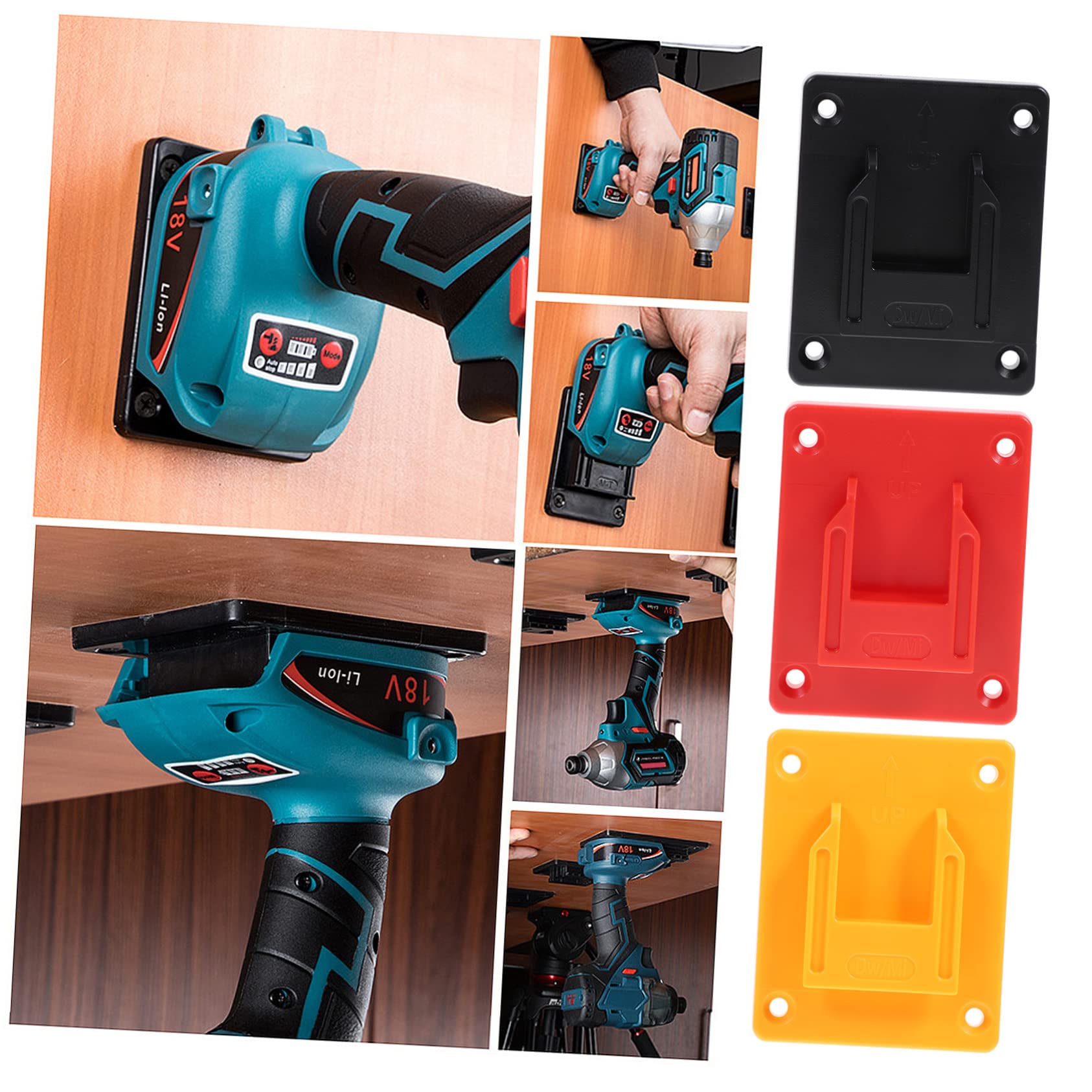 VILLCASE 12 Pcs Battery Suspension Bracket Tools Hanger Drill Mount Holder Wall Electric Tool Rack Millwakee Tools Electric Tool Shelf Tool Holder Mount M18 Wall-mounted Protector Abs