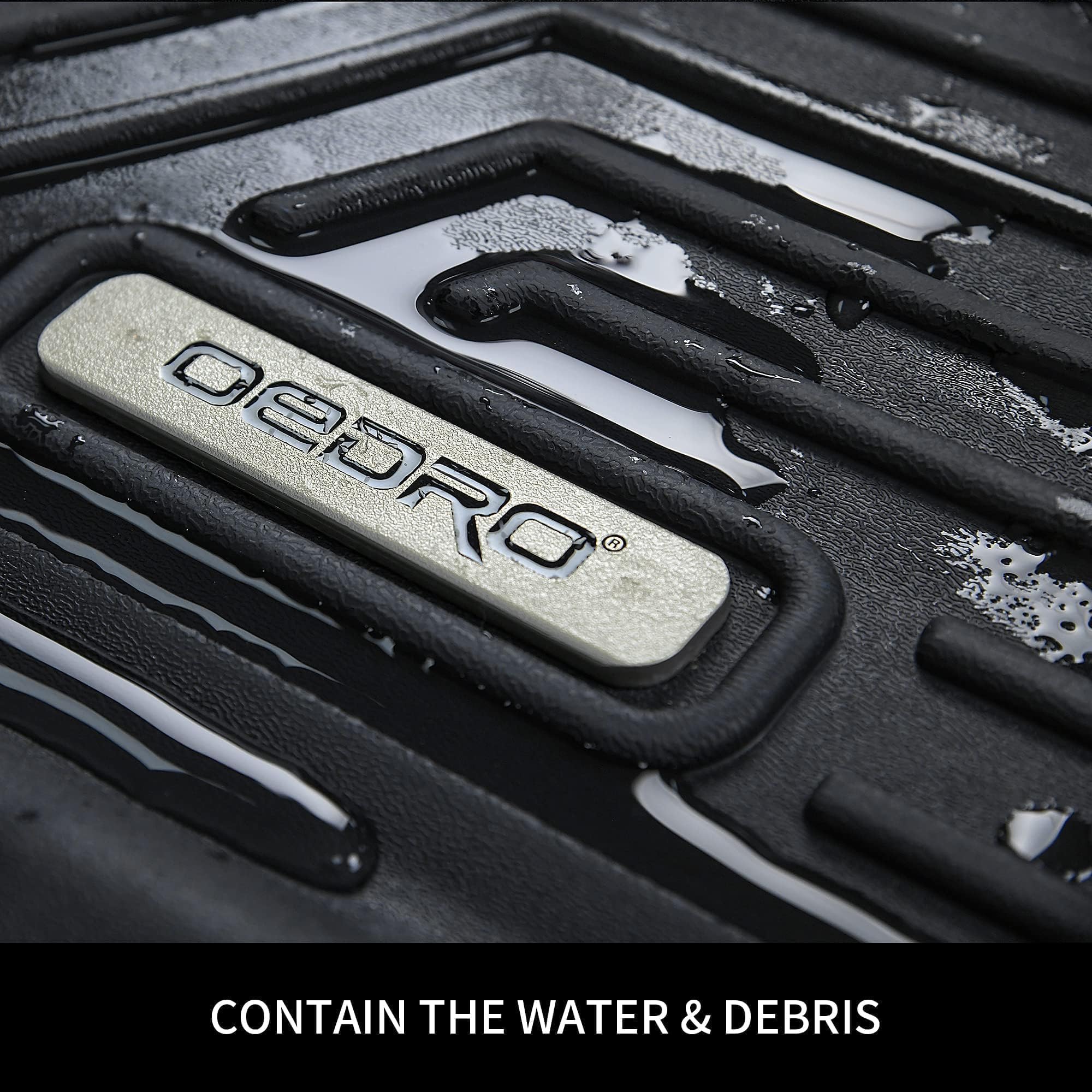 OEDRO Floor Mats Fit for 2015-2024 Ford F-150 SuperCab/Extended Cab w/ 1st Row Bench Seat, TPE All-Weather Custom Fit 2nd Row Set (Over-Hump Front & 2nd Seat), Black