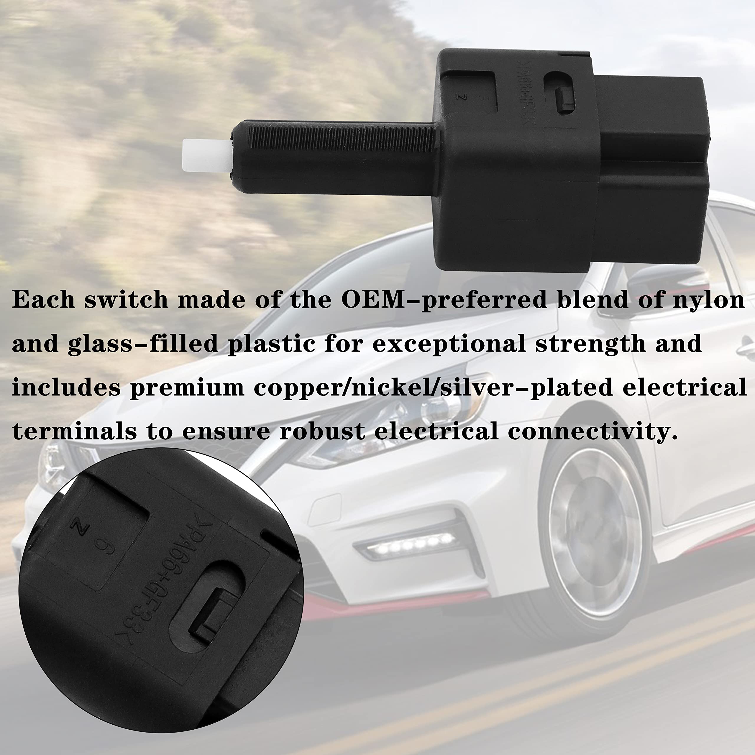 Replace 25320-AX00C 201-1962 Stop Lamp Switch Fit 2003-2019 Nissan Pathfinder Sentra Frontier Versa Altima Rogue Juke Armada,2004-2012 Infiniti M35 M45 G35 G37 EX35 FX35 FX45 Q45 QX56 Stoplight Switch