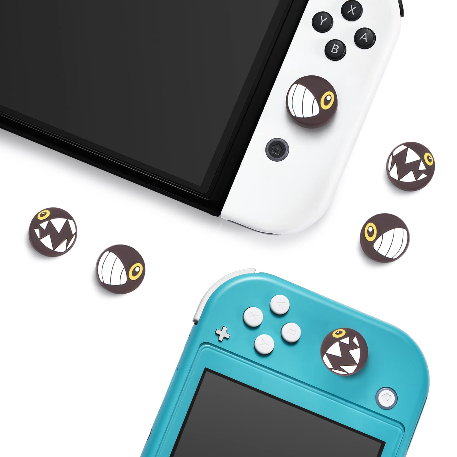 Switch Thumb Grips Joystick Caps Compatible with Nintendo Switch/OLED/Lite Pokemon Controller Accessories,PALPOW Cute Silicone Analog Stick Cover,4PCS - Farigiraf/Girafarig Brown