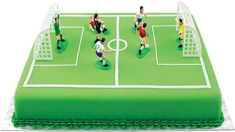 PME Cake and Cupcakes, Set of 9 Soccer Toppers, Standard, Multicolor