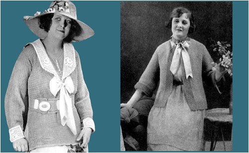 Mary Fitch #16 c.1919 - Newest Knitted and Filet Crocheted Sweaters
