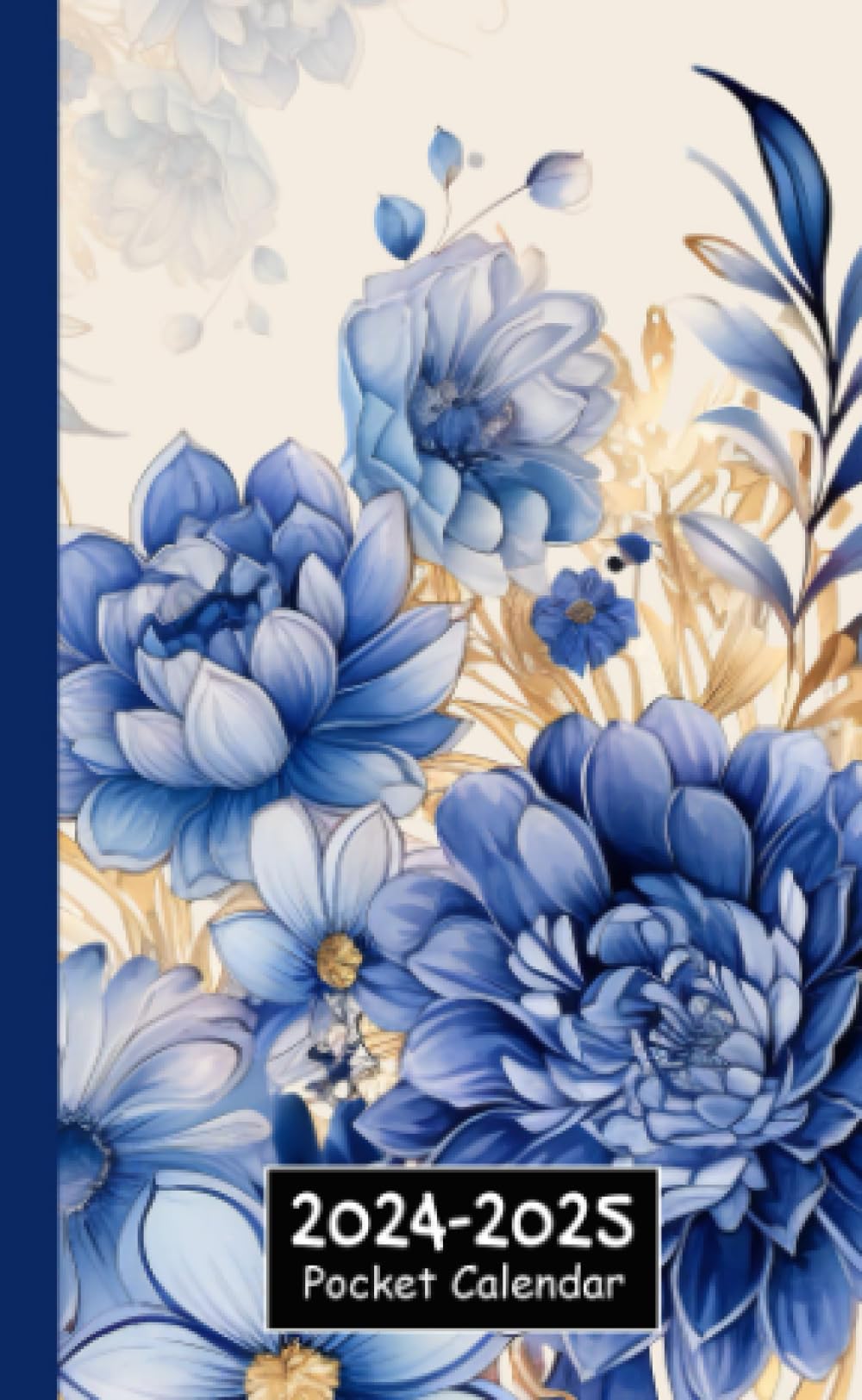 pocket calendar 2024-2025 for purse: 2 Year Small Size - Flower Cover Design