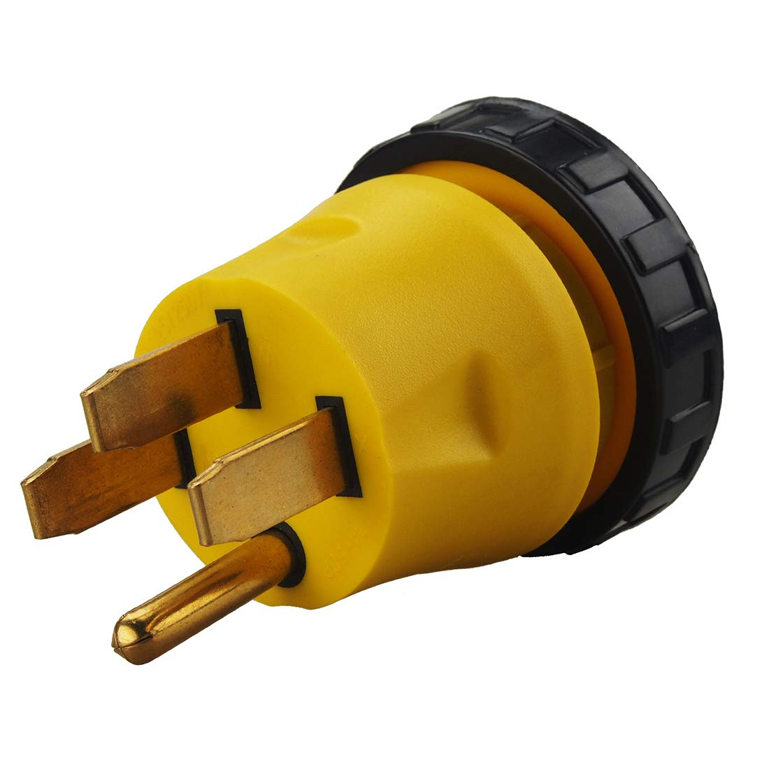 Plugrand 50 Amp Male NEMA 14-50P to 30 Amp Female NEMA L5-30R Locking Adapter,RV 50A Adapter 14-50P Male to Shore Power 30A L5-30R Female with Locking Ring