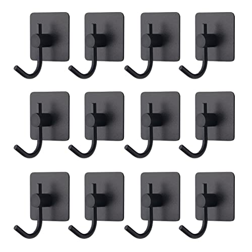 VAEHOLD Adhesive Wall Hooks, Heavy Duty Sticky Holder Waterproof Aluminum Towel Hooks for Hanging Coat, Hat, Towel, Robe, Key, Clothes, Closet Hook Wall Mount for Kitchen, Bathroom