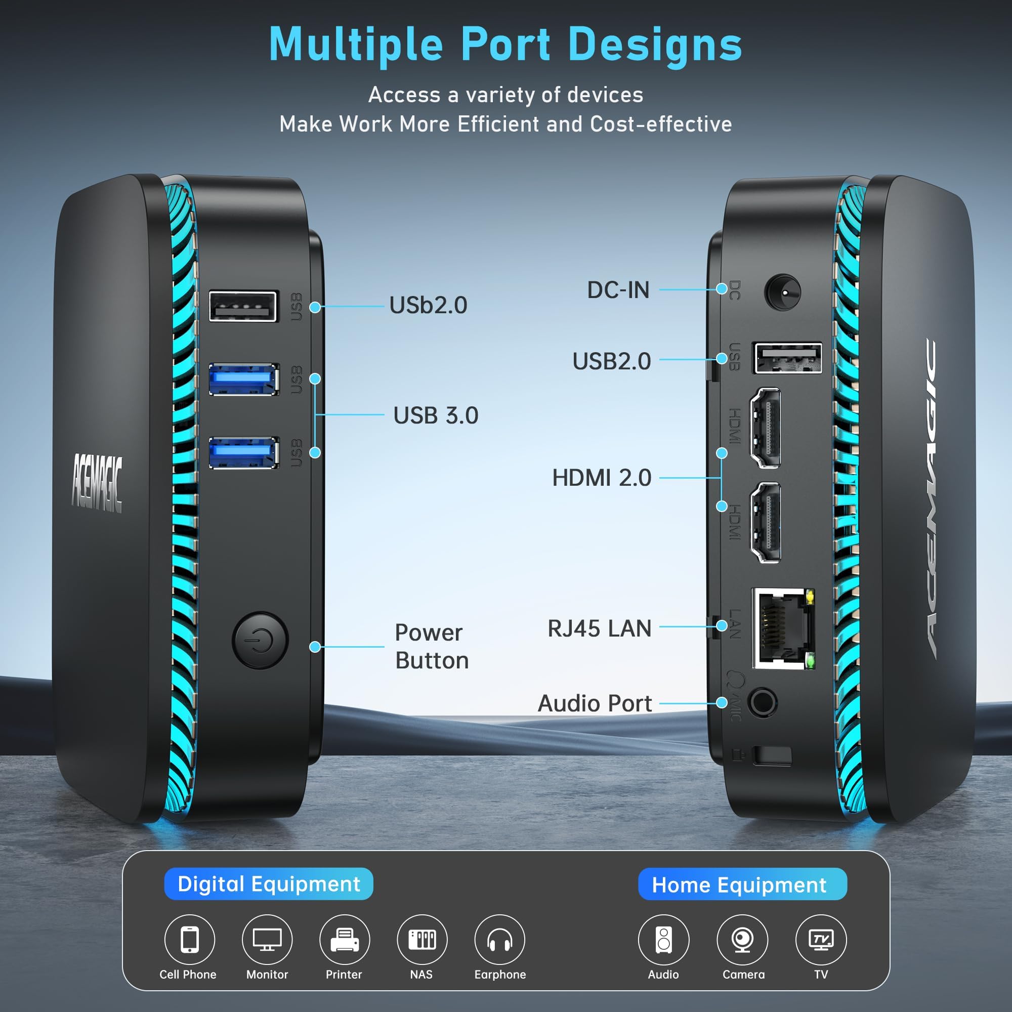 Mini PC RGB AK1 Plus, Intel N95(up to 3.4GHz) 12th Gen Processor Mini Desktop Computer, 16GB RAM 512GB SSD, Dual 4K HDMI, Windows 11 Small PC, 2.4/5G WiFi, Bluetooth, Business/Office/HTPC