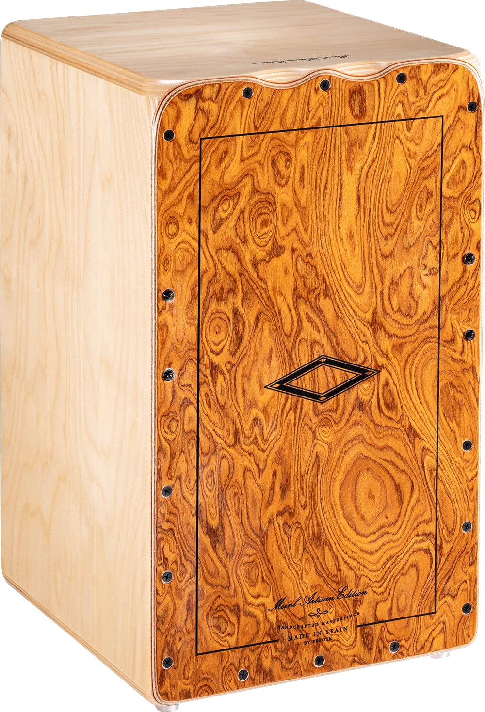 Meinl Artisan String Cajon with Lava Burl Frontplate / Baltic Birch Body - MADE IN SPAIN - Bulería Line, 2-YEAR WARRANTY (AEBLLB)